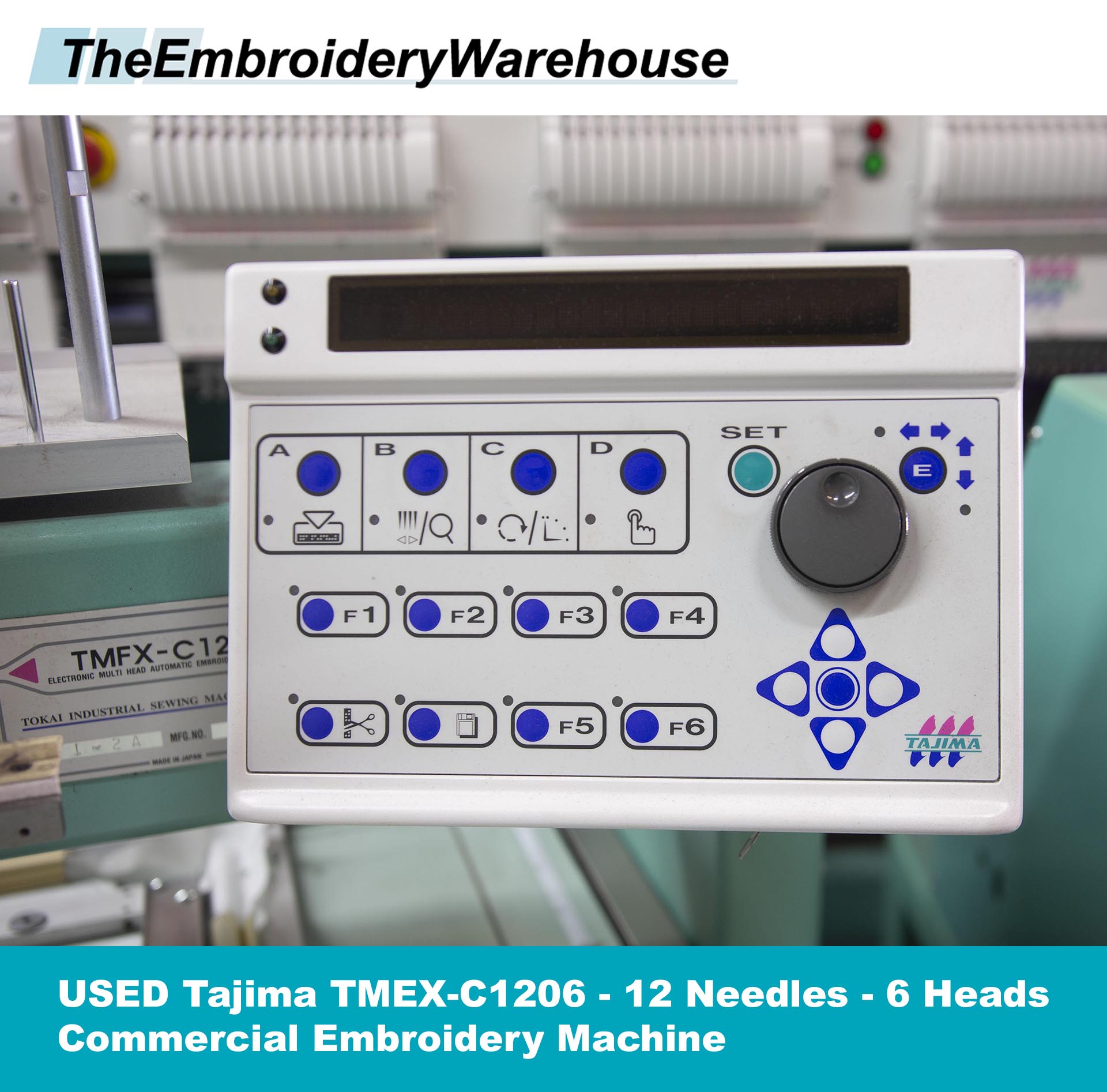USED TAJIMA TMFX-C1206 - 6 Head - 12 Needles - Commercial Embroidery Machine